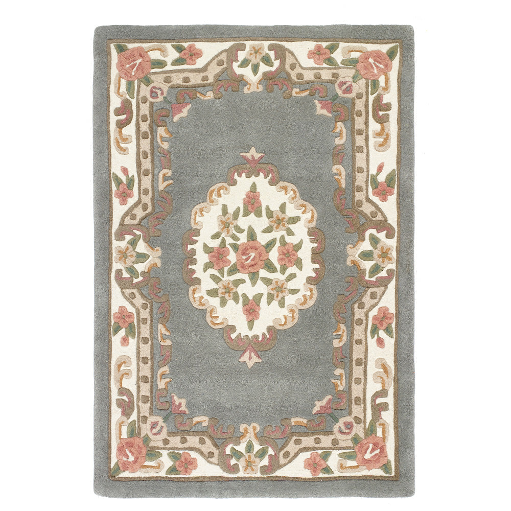 Shensi Aubusson Grey Wool Rug - Hug Rug
